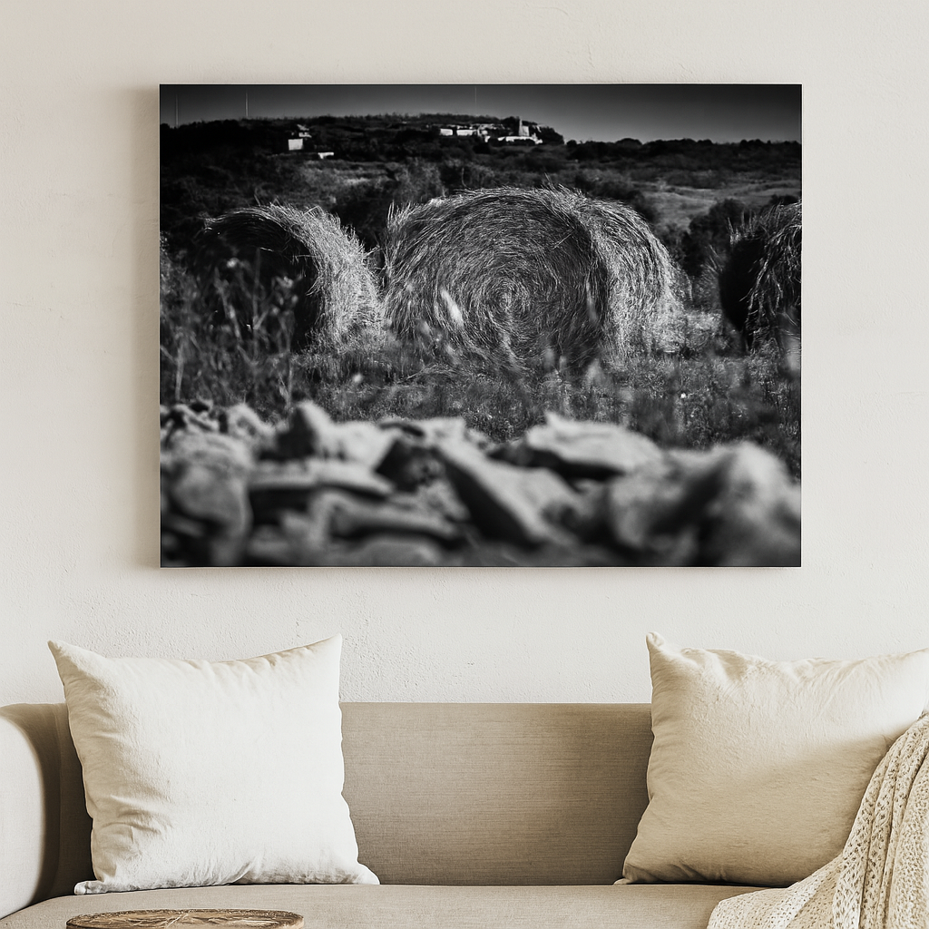 Timeless Forms – Black & White Hay Bales by Anton Farrugia